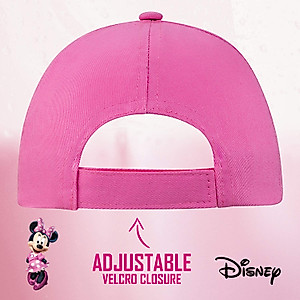 Disney Minnie Mouse Toddler Girls Pink Baseball Cap - Many Styles - Ages 2-4 Years - Adjustable Velcro Closure (Pink/White)