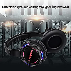 AYVVPII Rechargeable Wireless Silent Disco Headphones RF LED Flashing Light Headset 10pcs Headphones Bundle and 1 Transmitter 500m Distance