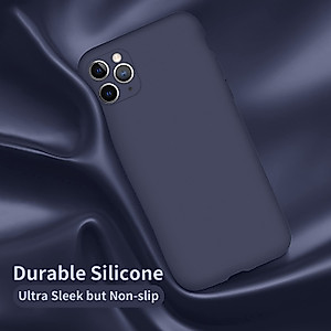 Cordking Designed for iPhone 11 Pro Max Case, Silicone Ultra Slim Shockproof Phone Case with Soft Anti-Scratch Microfiber Lining,[Enhanced Camera Protection], 6.5 inch, Navy Blue