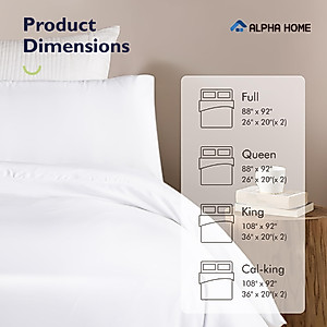 ALPHA HOME Duvet Cover Set King Size, 100% Tencel Lyocell, Luxury and Silky Soft Bedding Cover Set Cooling Duvet Cover Set for Hot Sleepers (1 Duvet Cover, 2 Pillowcases)