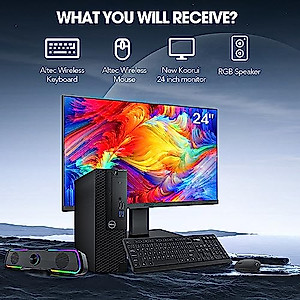 Dell OptiPlex 5050 Desktop Computers PC with 24 inch Koorui Monitor Bundle,i7-6700 3.4GHz,32GB DDR4 Ram 512GB M.2 NVMe SSD,AX200 Built-in WiFi 6,Bluetooth 5.2,HDMI,Windows 10 Pro (Renewed)