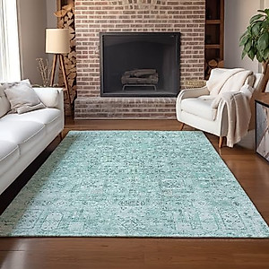 Addison Rugs Chantille ACN611 Teal 9' x 12' Indoor Outdoor Area Rug, Easy Clean, Machine Washable, Non Shedding, Bedroom, Living Room, Dining Room, Kitchen, Patio Rug