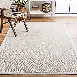 SAFAVIEH Natural Fiber Collection 9' x 12' Ivory NF487A Handmade Premium Wool & Jute Area Rug
