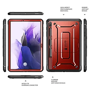 SUPCASE Unicorn Beetle Pro Series Rugged Full Body Protective Case for Samsung Galaxy Tab S7 FE 12.4 inch (2021), Ruddy