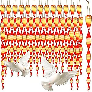 YoungJoy 30 Pcs Reflective Rods Wind Twisting Spiral Device Hanging Reflectors (Red, 30 Pcs)