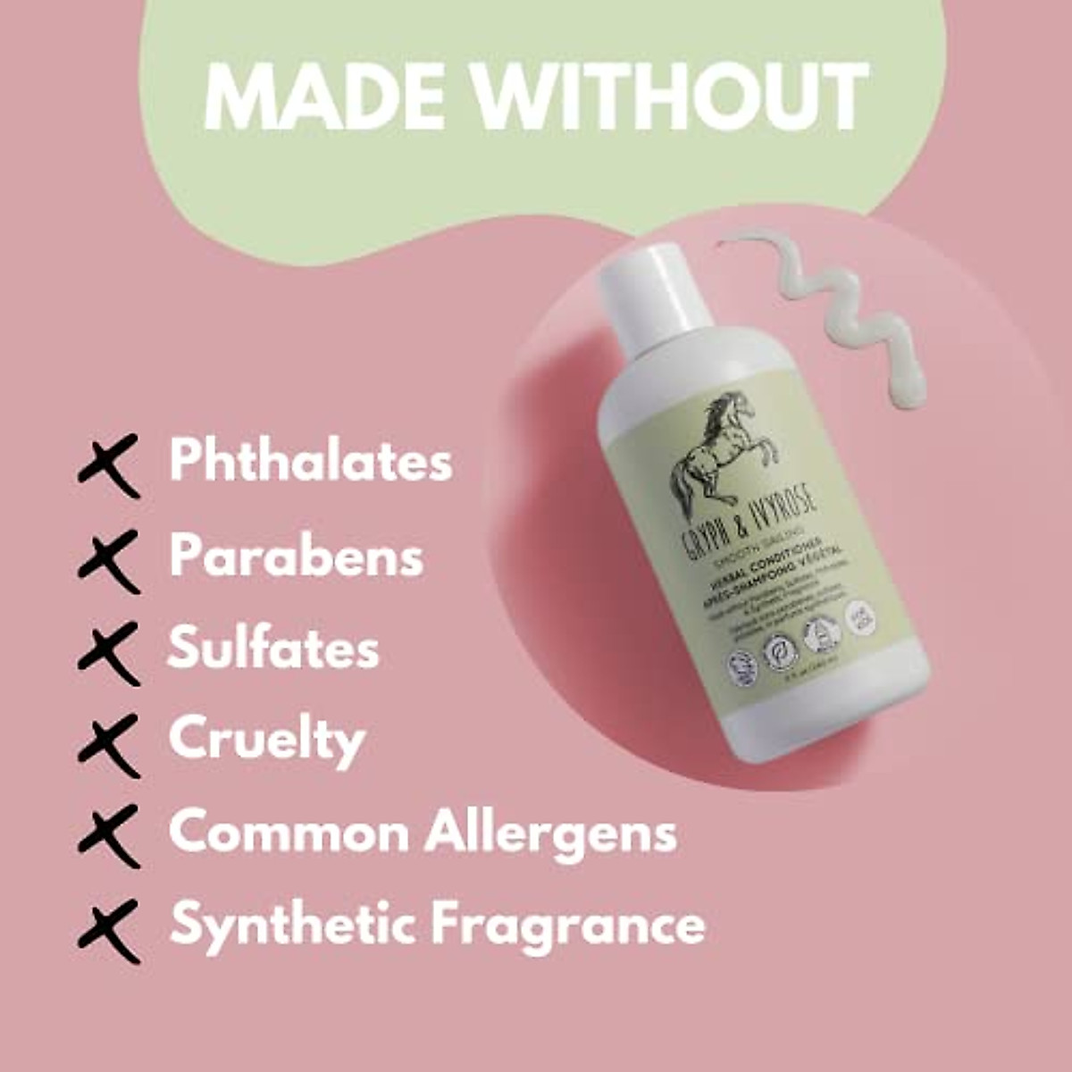 Gryph & IvyRose Smooth Sailing Herbal Hair Conditioner for Kids - All Natural, Sustainable, Cruelty Free, No Parabens, No Sulfates, Vegan - USA Made - 8oz (1-Pack)