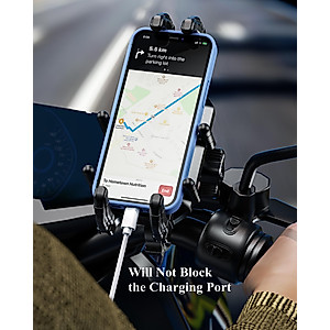 BRCOVAN Motorcycle Phone Holder with Vibration Dampener & High-Speed Secure Lock, Anti-Theft Motorcycle Phone Mount Handlebar Cellphone Holder for Bike Bicycle Scooter ATV Fit 5.4''-7.2'' Smartphones