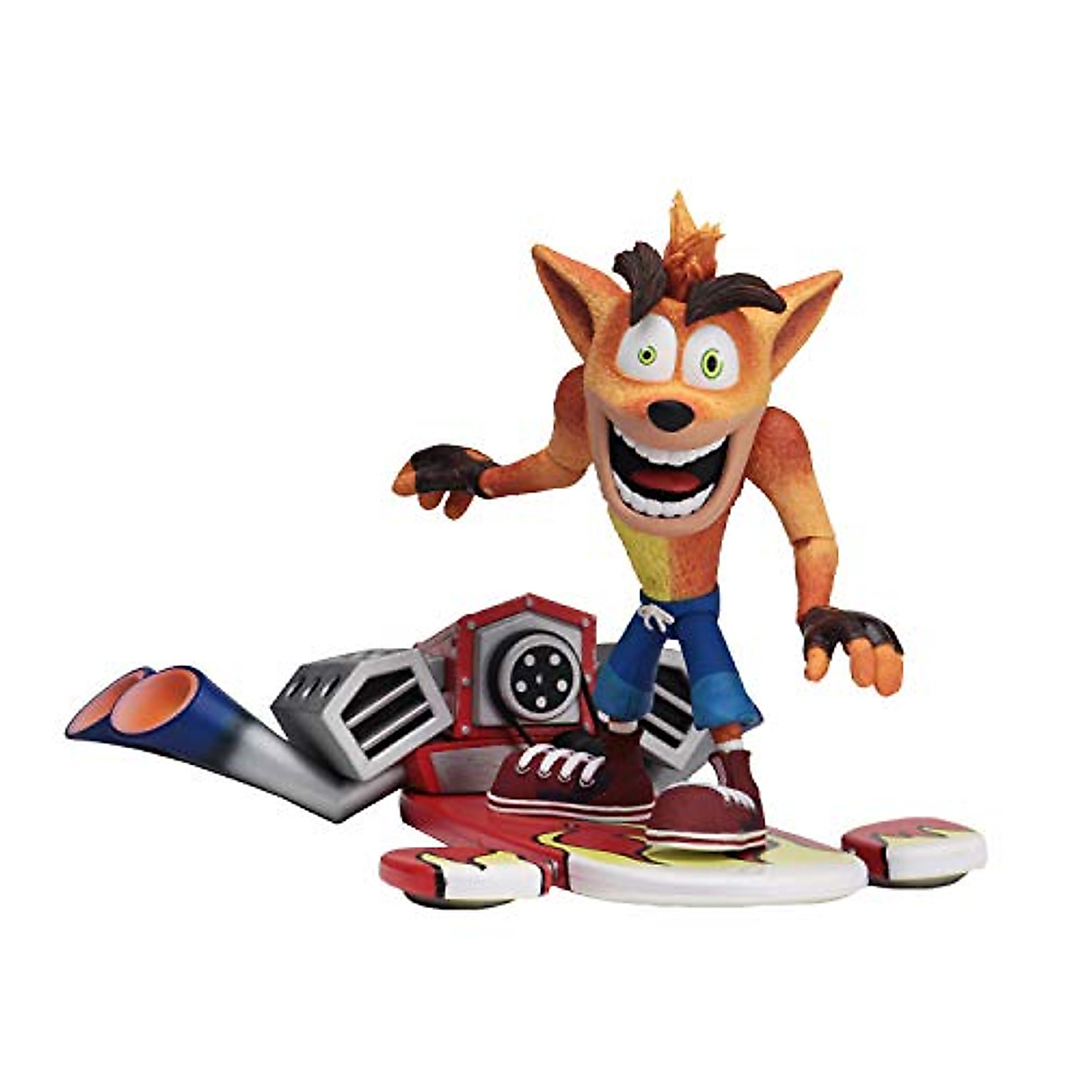 NECA Crash Bandicoot - 7” Scale Action Figure - Deluxe Crash with Jet Board