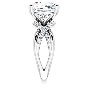 JEWELERYIUM 6 CT Cushion Cut Colorless Moissanite Engagement Ring, Wedding/Bridal Ring Set, Solitaire Halo Style, Solid Sterling Silver Vintage Antique Anniversary Promise Rings Gifts for Her (4.5)