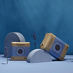 L'OCCITANE Shea Butter Extra-Gentle Solid Hand & Body Soap: Citrusy Shea Verbena, Relaxing Shea Lavender, Shea Milk, Vegetable Based, Artisanal, Vegan