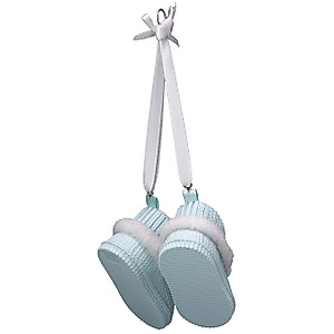 Hallmark Keepsake 1599QGO2359 Christmas Ornament 2019 Year Dated, Baby Boy’s First Christmas Blue Teddy Bear Booties, Baby Boy's First Christmas