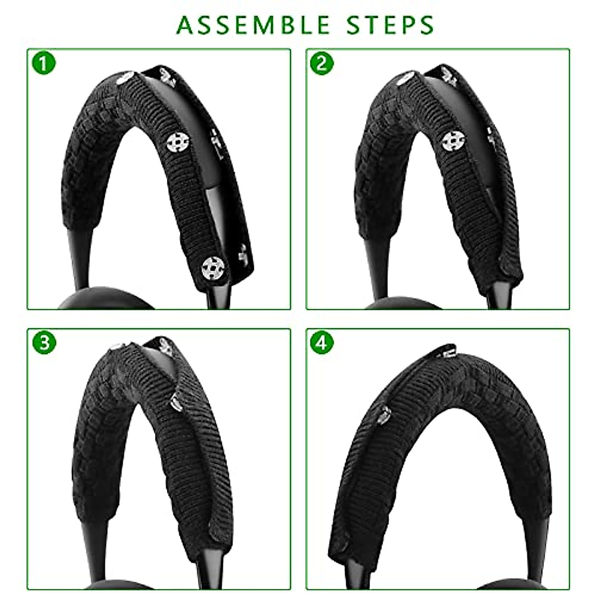 Geekria Knit Fabric Headband Pad Compatible with Bose Noise Cancelling Headphones 700, NCH 700, NC 700 Headphone Replacement Headband/Headband Cushion/Replacement Pad Repair Parts (Black)