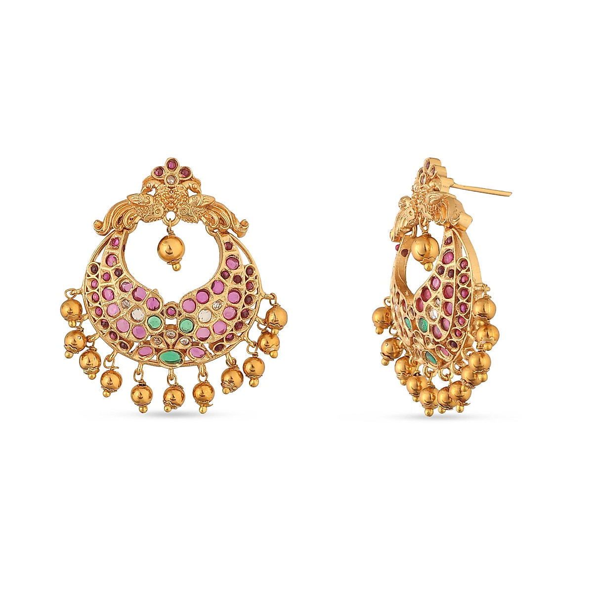 TARINIKA Antique Gold Plated Gita Long Necklace Set with Peacock Design - Indian Jewelry Sets for Women | Perfect for Ethnic Occasions | Traditional South Indian Necklace | 1 Year Warranty*