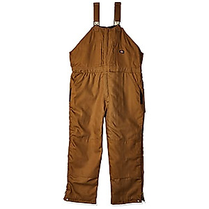 Dickies Men's Premium Insulated Bib Overall, Brown Duck, XX-Large/Short