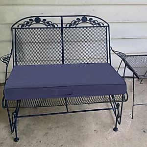 Faible Poisson Outdoor Bench Cushion and Replacement Cover, 42 x 18 Inch Waterproof Porch Swing Cushions with Handle and Anti-Slip Straps for Garden Patio Furniture