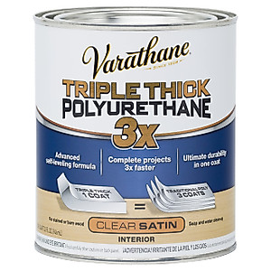 Varathane 284473 Triple Thick Polyurethane, Quart (Pack of 1), Satin