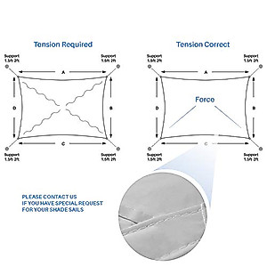 E&K Sunrise 16' x 16' Waterproof Sun Shade Sail Outdoor Rectangle Canopy Shade Cover UV Block for Pergola Patio Backyard Garden Deck (Light Gray)