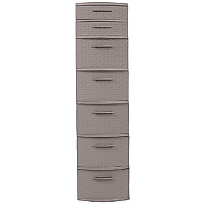 MQ Eclypse 7-Drawer Plastic Storage Unit, Taupe