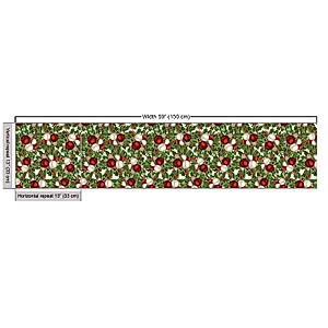 Ambesonne Christmas Fabric by The Yard, Pine Fir Cones Balls and Coniferous Tree Leaves Holly Berry Old Fashioned, Decorative Fabric for Upholstery and Home Accents, 1 Yard, Grey Green