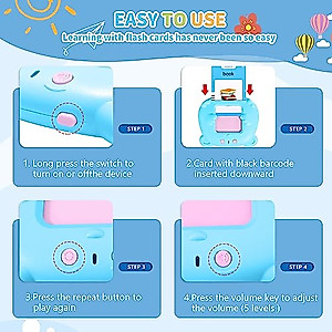 Hsxfl Toddler Toys Gifts for 2 3 4 5 Years Old Boys and Girls, 224 Sight Words Talking Flash Cards, Autism Sensory Toys for Autistic Children, Learning Montessori Toys, Speech Therapy Toys (Blue)