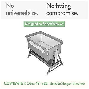 Joey + Joan Bassinet Fitted Sheets 19" x 32" for Cowiewie Bedside Sleeper Bassinet Mattress Pad – Snuggly Soft 100% Jersey Cotton – Dinosaurs