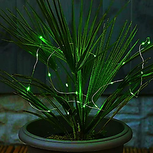 kemooie 2 Packs Solar String Lights, 100 LED 33FT 8 Twinkle Modes Green Solar Powered Fairy Lights, Waterproof for Outdoor, Tree, Garden, Christmas Decorations (Green)
