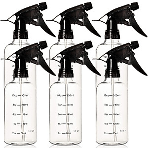 Youngever 6 Pack Empty Plastic Spray Bottles, Spray Bottles for Hair and Cleaning Solutions (12oz)