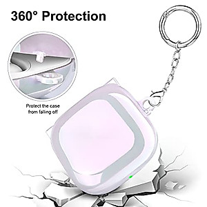 Beats Fit Pro Case Cover, Filoto Laser PC Beats Fit Pro Case for Women Girls, Cute Protective Apple Beats Fit Pro Earbuds Case Cover with Keychain Accessories,White