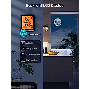 Govee Bluetooth Thermometer Hygrometer with 4.5 Inch Large Backlight LCD Touchscreen, Digital Temperature Humidity Monitor with App Alerts, 2 Years Data Record & Export, for Nursery Room Greenhouse