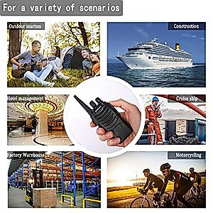 pxton Walkie Talkies Rechargeable Long Range Two-Way Radios with Earpieces,2-Way Radios UHF Handheld Transceiver Walky Talky with Flashlight Li-ion Battery and Charger（2 Pack）