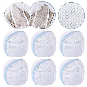6 Pcs Bra Washing Bags,Mesh Wash Bags,Bra Laundry Bags for Washing Machine,Underwear Brassiere Washing Bags,Lingerie Bags for Washing Delicates(Blue)