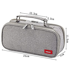 Big Capacity Pencil Case Pen Pouch Stationery Holder Makeup Handheld Bag Cosmetics Storage Box for Students Kids Teens Back to School Supplies Office College Organizer Spacious Zipper (Blue)