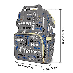 ZAACUSTOM Waterproof Custom Diaper Bag for Baby Boy Girl, Large Capacity Personalized Diaper Bag with Name, Multifunctional Diaper Bag Backpack with Adjustable Shoulder Straps