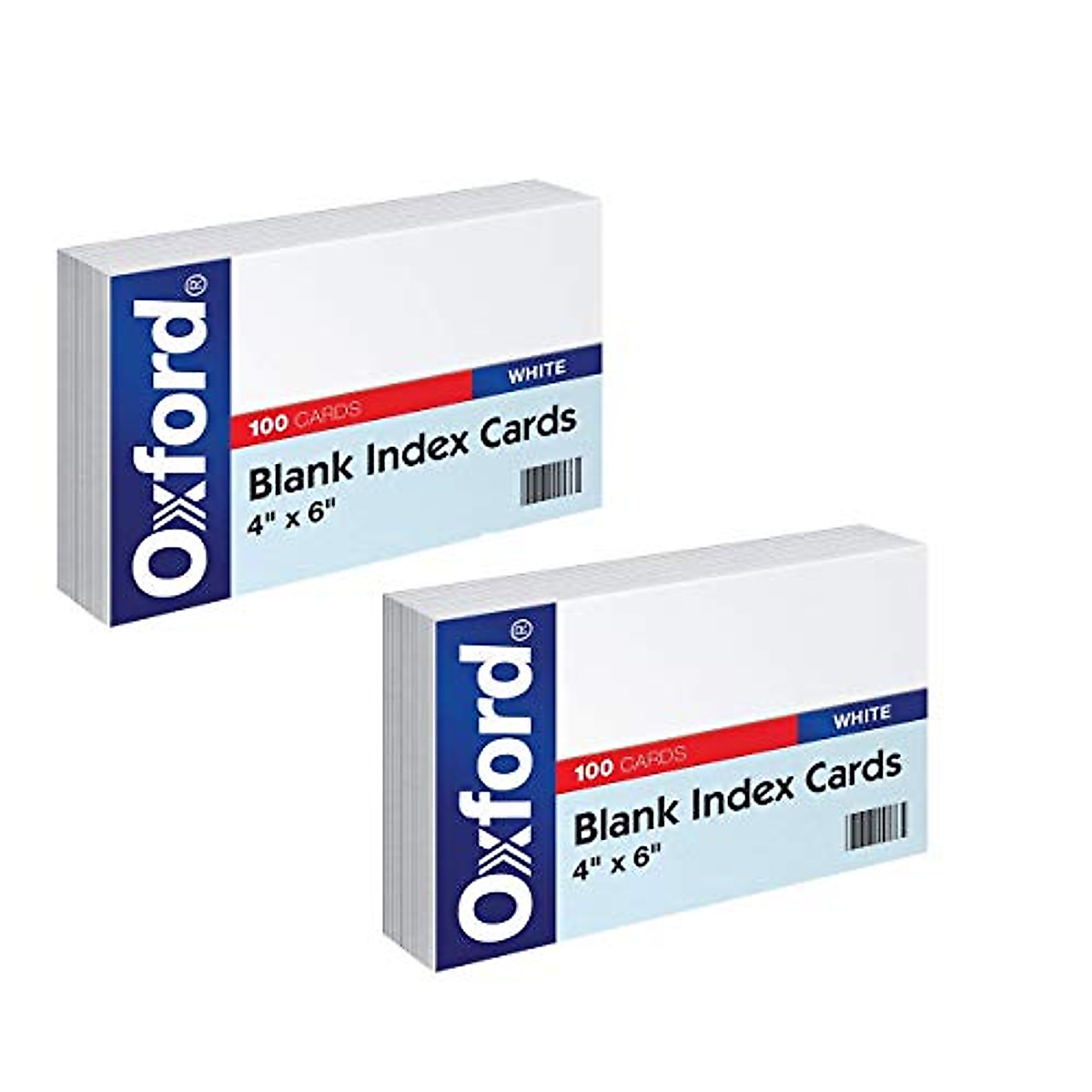 Oxford Blank Index Cards, 4" x 6", White (2 Pack)