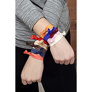 Neutral Tones Hair Ties No Crease Ponytail Holders (Available in Lots of Pack Quantities) - Ouchless Elastic Styling Accessories Pony Tail Holder Ribbon Bands - By Kenz Laurenz (50 Pack)