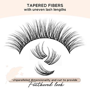 LASHVIEW DIY Cluster Eyelash Extensions Reusable Individual Lashes Super Thin Band & Soft (D17-D)