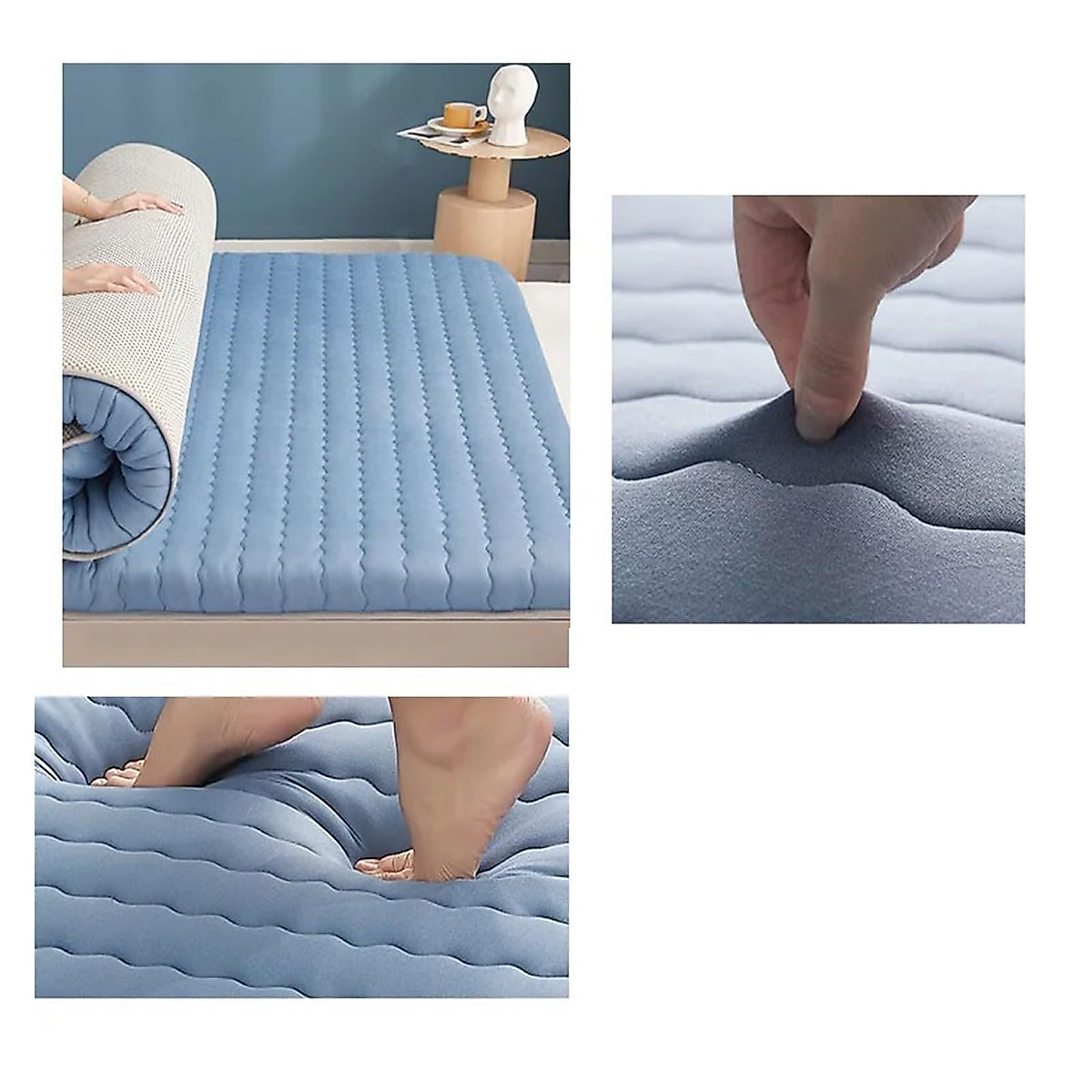 FrYsky Full Size Mattress, Latex Mattress, Tatami Mattress, Slow Rebound Foam Mattress, Soft and Comfortable Love Bed Mattress Futon Bedroom Furniture (Color : Gray, Size : 60 * 120CM*4.5CM)