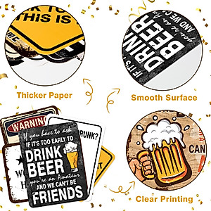 WERNNSAl Beer Party Decorations - 9PCS Beer Party Zone Signs Posters Theme Birthday Party Supplies Beer Bar Wall Art Decor for Home Garden Yard Decorations