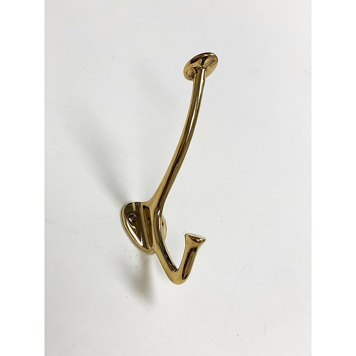 Haute Knobs Polished Unlacquered Brass Ellie Wall Hooks, Brass Robe Coat Hook