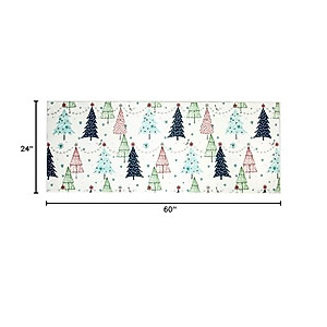 Levtex Home - White Pine - Rug/Carpet - 24" x 60" - Blue, Red, Green and White - 100% Polyester - Woven Fabric Backing