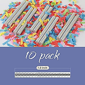 Battife 10Pack Confetti Wands, Colorful Confetti Shoot Poppers, Tissue Paper Confetti Flick Flutter Sticks for Wedding Celebrations, Anniversary, Birthday Parties, Multi-color 7.8 inch