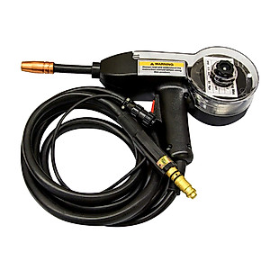 LOTOS MIG175 175A MIG Welder with Aluminum Spool Gun - Advanced Auto MIG Synergistic Setting, Voltage Fine Tuning, Gas MIG Welding & Gasless Flux Core MIG Welding - Brown, 240V