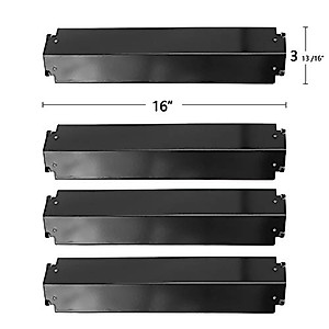 Hongso 16 x 3 13/16" Porcelain Steel Heat Plate Shield, Grill Burners Cover Replacement for Charbroil, Kenmore Gas Grills Parts, 4-Pack (PPC321)