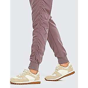 CRZ YOGA Women's Lightweight Workout Joggers 27.5" Ruched - Casual Outdoor Running Athletic Track Hiking Travel Pants (Ruched) Mauve X-Small