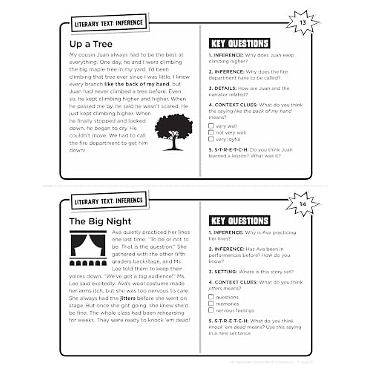 100 Task Cards: Literary Text: Reproducible Mini-Passages With Key Questions to Boost Reading Comprehension Skills