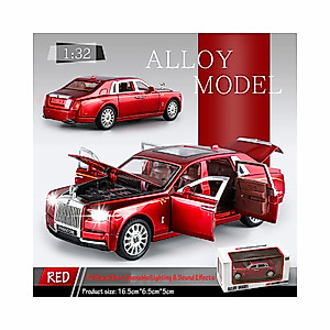 Alloy Collectible Red Rolls Royce Phantom Toy Pull Back Vehicles Diecast Model Car