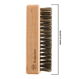 Redecker Natural Pig Bristle Nail Brush with Oiled Beechwood Handle, Double-sided Design with Angled Bristles, 3-1/2-Inches