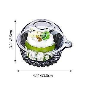 100 Pack Plastic Dome Single Cupcake Carrier Individual Muffin Boxes Holder Cups