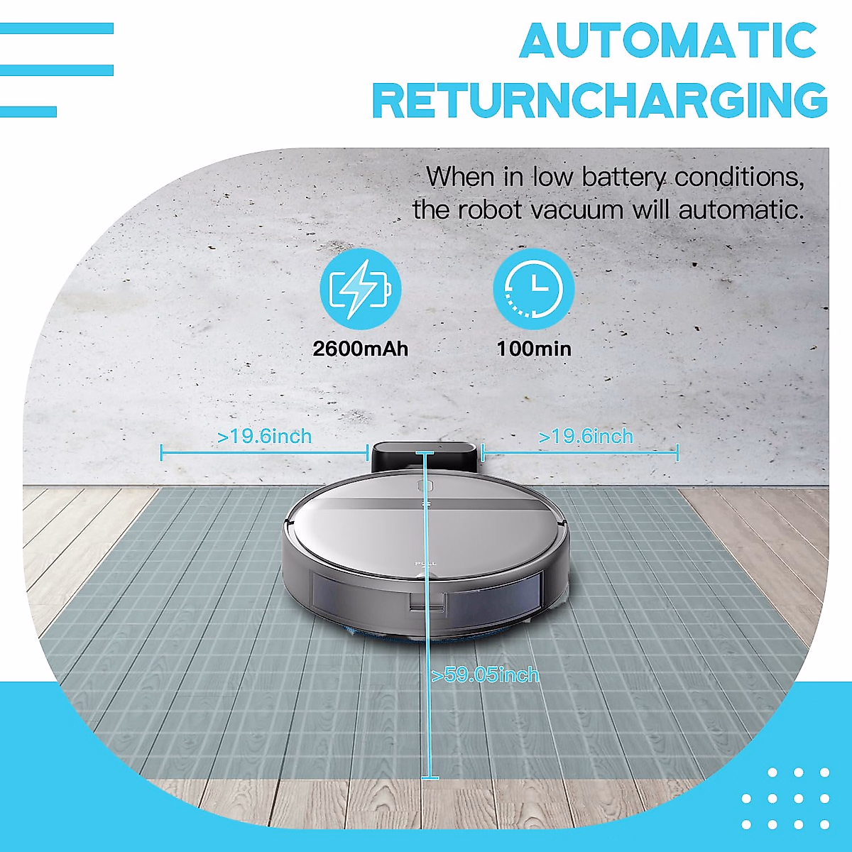 MANVINS Robot Vacuum and Mop Combo, Robotic Vacuum Cleaner with WiFi/App/Alexa, Self-Charging Mopping Robot Vacuum Cleaner, Max Strong Suction Ideal for Home