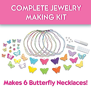 Creativity for Kids Butterfly Necklaces - Children's Jewelry Making Craft Kit - Makes 6 Necklaces